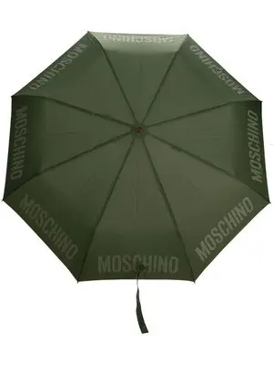 Moschino Logo-print Compact Umbrella - Green
