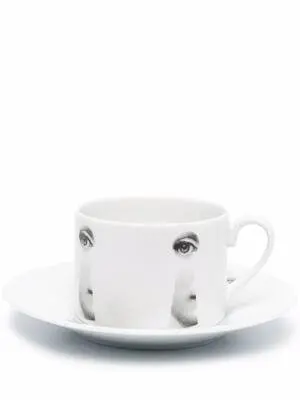 FORNASETTI Graphic-print Porcelain Tea Set - White
