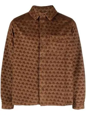ERL All-over Logo Print Corduroy Shirt