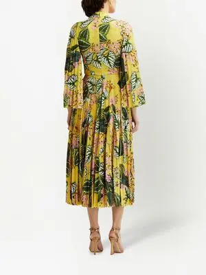 Oscar De La Renta Floral-print Midi Dress