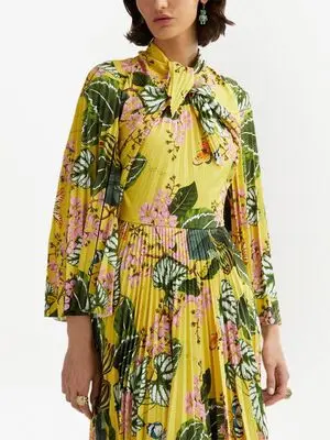 Oscar De La Renta Floral-print Midi Dress