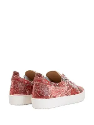 GIUSEPPE ZANOTTI Frankie Double-zip Low-top Sneakers - Red