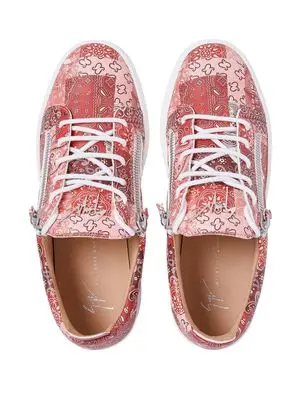 GIUSEPPE ZANOTTI Frankie Double-zip Low-top Sneakers - Red