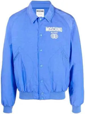 Moschino Logo-print Bomber Jacket - Blue