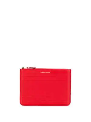 Comme Des Garçons Line-pattern Wallet - Red