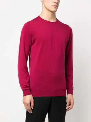 John Smedley Round Neck Knit Jumper - Pink