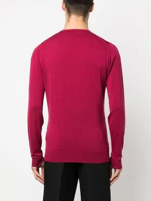 John Smedley Round Neck Knit Jumper - Pink