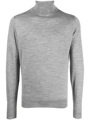 John Smedley Roll-neck Knit Jumper - Grey