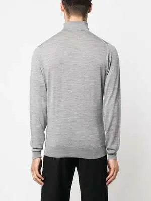 John Smedley Roll-neck Knit Jumper - Grey