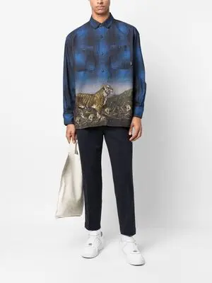 NEIGHBORHOOD Tiger-print Visual-effect Shirt