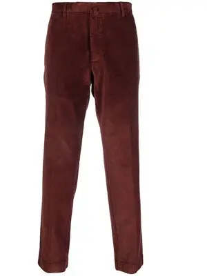 DELL'OGLIO Corduroy Straight-leg Trousers - Red