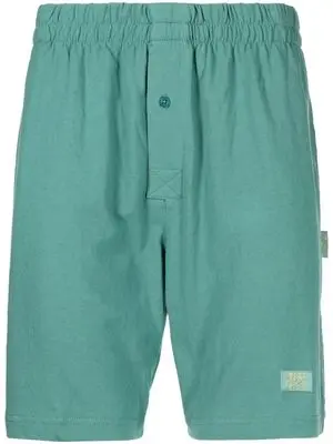 ADVISORY BOARD CRYSTALS Logo-patch Lounge Shorts - Green