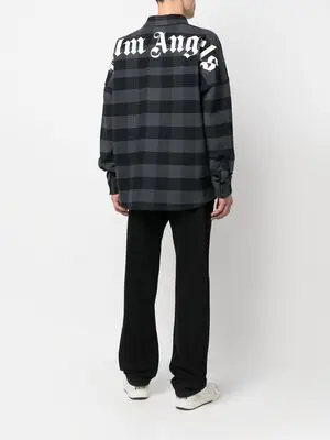 Palm Angels Check-print Cotton Shirt - Black