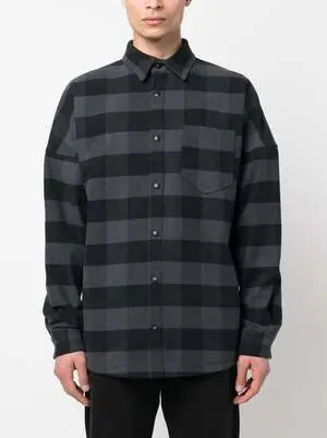Palm Angels Check-print Cotton Shirt - Black