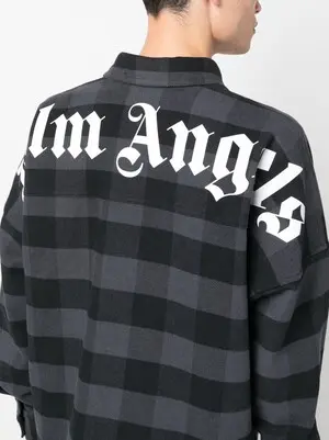 Palm Angels Check-print Cotton Shirt - Black