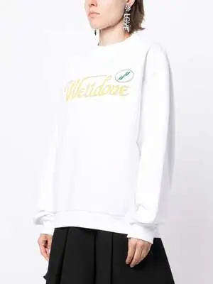 We11Done Logo-print Cotton Hoodie - White