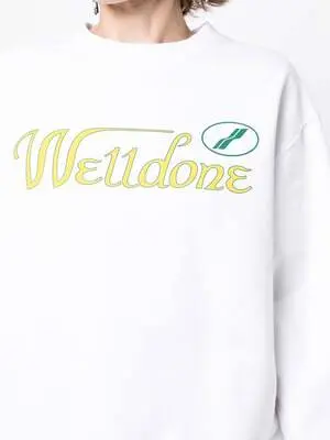 We11Done Logo-print Cotton Hoodie - White