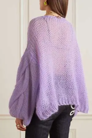 Loewe Anagram Open-knit Mohair-blend Sweater