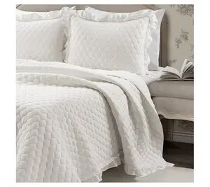 LUSH DECOR Ella Ruffle Lace Quilt 3-pc Set King