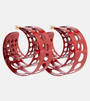 Alaïa Medium Hoop Earrings - Red