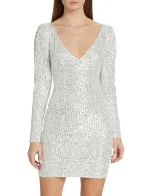 Caroline Constas Sequin Jersey Bow Minidress