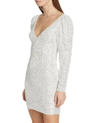 Caroline Constas Sequin Jersey Bow Minidress
