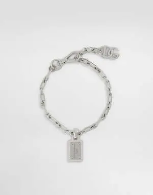 Dolce & Gabbana Bracelet With Logo Tag - Silver