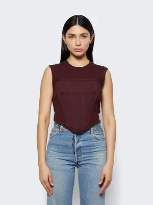 DION LEE Corset Tank Top - Oxblood