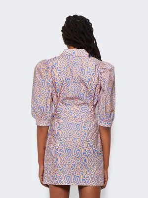 Lhd The Casitas Mini Dress - Blue Squiggle