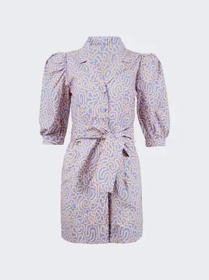 Lhd The Casitas Mini Dress - Blue Squiggle