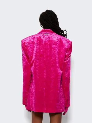 Vetements Boxy Single-breasted Velvet Tailored Jacket - Pink