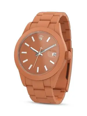 PRIVATE LABEL LONDON Datejust Oyster Bracelet Watch Clay Orange Dial