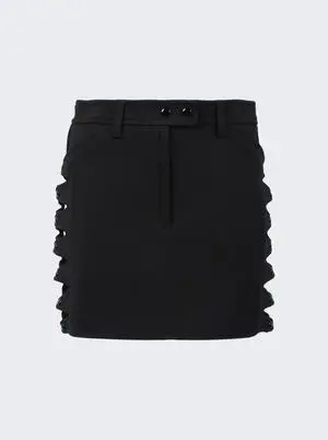 COURRÃ¨GES Stretch Crepe V Cut-out Mini Skirt - Black