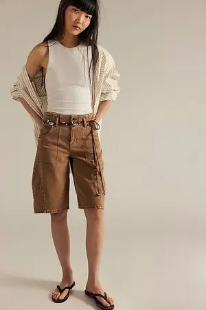 Free People Cargo Barrel Shorts