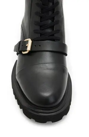 ALLSAINTS Tori Lug Sole Combat Boot - Black/warm Brass