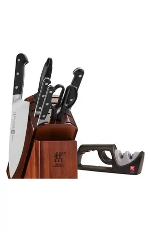 ZWILLING Pro 7-piece Knife Block Set With Bonus Sharpener Stainless Steel
