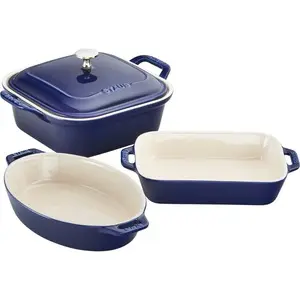 STAUB 4-piece Ceramic Baking Dish Set - Dark Blue