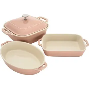 STAUB 4-piece Ceramic Baking Dish Set - Light Pink