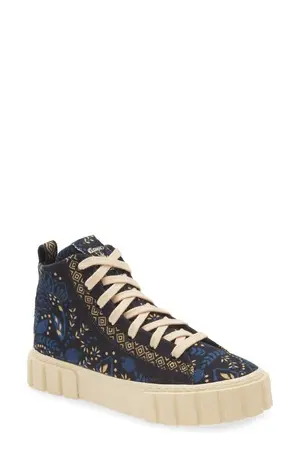 Farm Rio Black Macaw Forest Flatform High Top Sneaker Macaw Forest Black