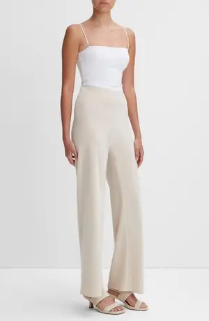 Vince Colette High-waist Crepe Bias Pants - Shell