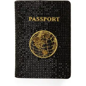 Judith Leiber Traveler Crystal Beaded Passport Holder - Jet