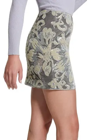 Guess Ernesta Sequin Velvet Mini Skirt