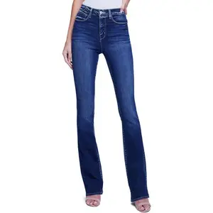 L'Agence Selma High-Waist Bootcut Jeans Columbia