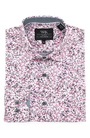 W.R.K Slim Fit Floral Print Performance Dress Shirt