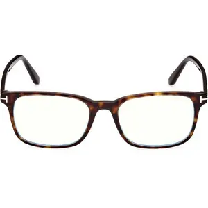 TOM FORD TOM FORD 51mm Square Blue Light Blocking Eyeglasses Dark Havana