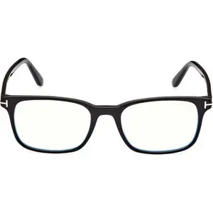 TOM FORD TOM FORD 51mm Square Blue Light Blocking Eyeglasses Shiny Black