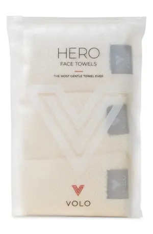 VOLO 3-pack Hero Face Towels - Salt White