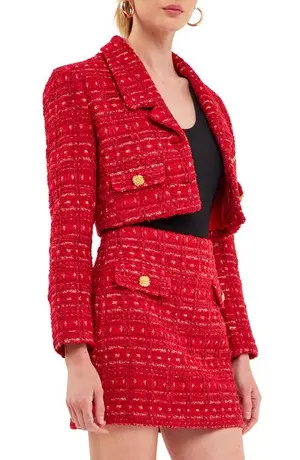 Endless Rose Tweed Jacket - Red