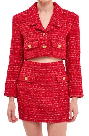 Endless Rose Tweed Jacket - Red