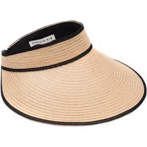 Eugenia Kim Trixie Packable Straw Visor - Camel/black